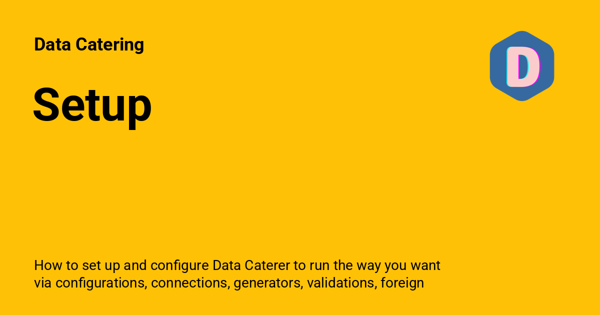 Setup - Data Catering