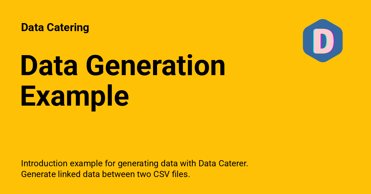 Data Generation Example - Data Catering