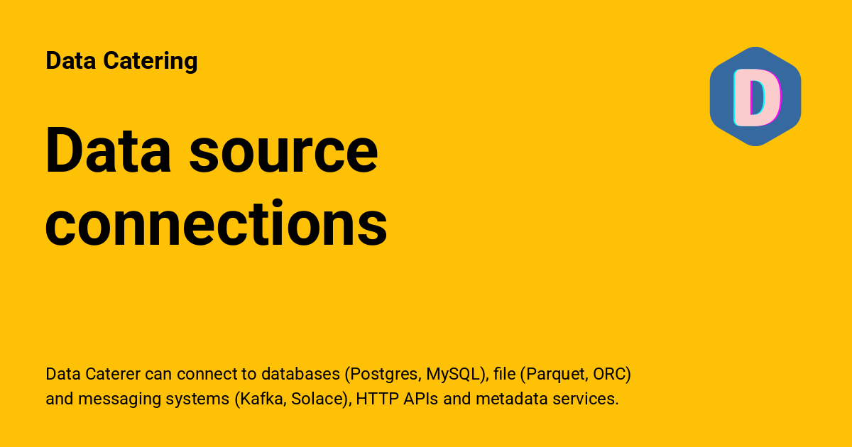 Data source connections - Data Catering